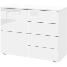 borchardt M&ouml;bel borchardt M&ouml;bel Kommode &raquo;Rova, Sideboard Breite 93 cm&laquo; Push-To-Open, verstellbare Einlegeb&ouml;den, viel Stauraum, Breite 93cm wei&szlig; Holzwerkstoff B/H/T: 