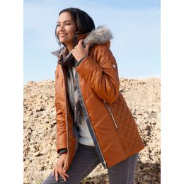 Casual Looks Damen Steppjacke, orange, Gr. 23, unifarben, 100% Polyester, Besatz:100% Polyester, Fellimitat:80% Polyacryl, 20% Polyester,