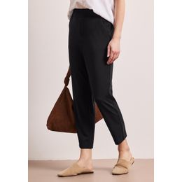 Street One Damen Stoffhose, schwarz, Gr. 44, unifarben, Stoff, 95% Viskose, 5% Elasthan, Hosen, Middle Waist