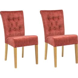 Home Affaire Polsterstuhl &raquo;Queen&laquo; (Set) 2 Stk.Esszimmerstuhl mit Knopfheftung, 2er, 4er oder 6er-Set rot 100% Polyester B/H/T: 46cm x 93cm x 64cm, 2 