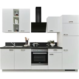 KOCHSTATION K&uuml;che &raquo;"KS-Bari", wahlw. mit E-Ger&auml;ten & Geschirrsp&uuml;ler&laquo; Soft-Close-Funktion und Vollauszug, vormontiert, Breite 280 cm wei&szlig; B/H/T: 280cm 
