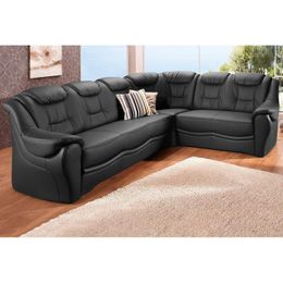 Sit & More sit&more Ecksofa &raquo;Bellevue L-Form&laquo; wahlweise mit Schlaffunktion schwarz PRIMABELLE-Microfaser (100% Polyester);SOFTLUX -Kunstleder;Luxus-NaturLEDER B/