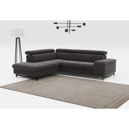 COTTA Ecksofa &raquo;Emma L-Form, B: 262 cm&laquo; mit Kopfteilverstellung, optional Schlaffunktion & Bettkasten braun B/H/T: 262cm x 97cm x 215cm, Struktur fein,