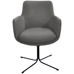 K+w Komfort & Wohnen K+W Komfort & Wohnen Esszimmerstuhl &raquo;Pego Drehstuhl&laquo; () filigranem 4-Fu&szlig;-Gestell in schwarz grau B/H/T: 59cm x 84cm x 65cm, Microfaser 925