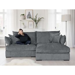 Home Affaire Ecksofa &raquo;Casa XXL L-Form, B: 247 cm&laquo; 4 Zierkissen, Mega-Sofa, in Cord oder Chenille-Struktur, Federkern grau 100% Polyester B/H/T: 247cm 