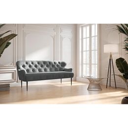OTTO home 3-Sitzer &raquo;Amber&laquo; mit Knopfheftung,in verschieden Stoffarten grau 100% Polyester B/H/T: 193cm x 97cm x 87cm, Luxus-Microfaser ALTARA NUBUCK