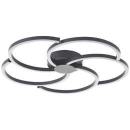 Brilliant LED Deckenleuchte &raquo;Fico&laquo; 1 Stk. Warmwei&szlig; &Oslash; 57 cm, 3300 lm, 3000 K, 3-Stufen-dimmbar, Aluminium, schwarz schwarz &Oslash; 57cm H: 6cm, 1 Stk.