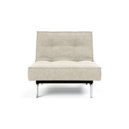 INNOVATION LIVING Sessel &raquo;Splitback&laquo; mit chromgl&auml;nzenden Beinen, in skandinavischen Design beige 96% Polyester / 4% Acrylic Webstoff, 90x115, B/H/T: 