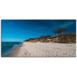 Artland Leinwandbild &raquo;Am Weststrand- Ostsee - Darss&laquo; Strand 1 Stk. tlg. auf Holzrahmen gespannt blau Leinwand B/H/T: 150cm x 75cm, Leinwandbild Strand, 1 Stk.