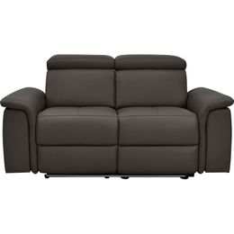 OTTO home 2-Sitzer &raquo;Pareli 172cm, manuelle u. elektr. Relaxfunktion&laquo; USB, Kopfteil-Verstellung, LED, in Echtleder, Kunstleder, Web braun Echtleder/