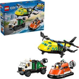 Lego Konstruktionsspielsteine &raquo;Kombinationsset m Flugzeug, Wartungsfahrzeug u Luftkissenboot (60505)&laquo; Lego City; Made in Europe gelb Einheitsgr&ouml;&szlig;e 