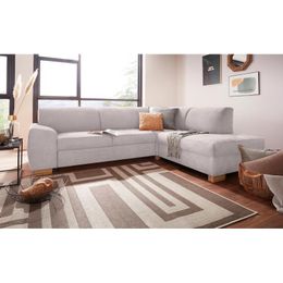 DOMO collection Ecksofa &raquo;Incanto kubische Formensprache, komfortabel, L-Form&laquo; wahlweise mit Bettfunktion grau B/H/T: 260cm x 81cm x 195cm, Struktur 