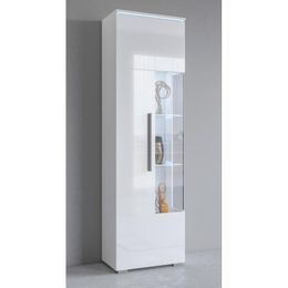 OTTO home Vitrine &raquo;India,H&ouml;he 160cm stilvolle Glasvitrine mit verstellbare Glasb&ouml;den&laquo; Standvitrine 1Trg, viel Stauraum ohne Beleuchtung wei&szlig; ABS-