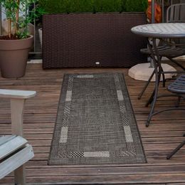 ANDIAMO Teppich &raquo;Montana&laquo; rechteckig 5 mm H&ouml;he Flachgewebe, meliert, mit Bord&uuml;re, In- und Outdoor geeignet grau Kunstfaser B : 200cm 1 Stk., 5mm, L: 290cm