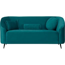 Home Affaire 2-Sitzer &raquo;Ashly&laquo; in 3 Bezugsvarianten, Boucl&eacute;, Samtoptik und Struktur weich. blau 100% Polyester B/H/T: 154cm x 81cm x 80cm, Samtoptik