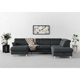 Sit & More sit&more Wohnlandschaft &raquo;Marano U-Form&laquo; inklusive Kopfteilverstellung, optional Schlaffunktion & Bettkasten grau 100% Polyester B/H/T: 304cm x 216cm, 