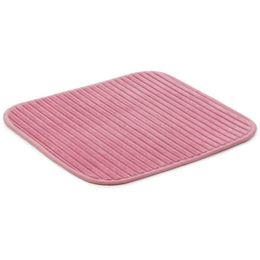G&ouml;zze Badematte &raquo;Berlin&laquo; H&ouml;he 7 mm rutschhemmend beschichtet fu&szlig;bodenheizungsgeeignet Badteppich, Uni Farben, Cord Optik, waschbar rosa Polyester rechteckig