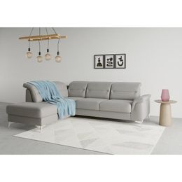 Sit & More sit&more Ecksofa &raquo;Sinatra L-Form&laquo; mit Ottomane, optional mit Kopfteilverstellung und Armteilfunktion grau 100% Polyester B/H/T: 251cm x 85cm x 220cm, 
