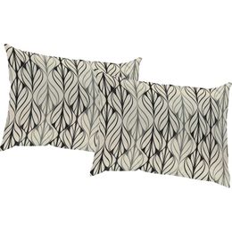 Adam Dekokissen &raquo;Kissenh&uuml;lle Wave&laquo; aus Bio-Baumwolle, Kissenh&uuml;lle ohne F&uuml;llung, 1 St&uuml;ck schwarz Baumwolle, Leinen B/L: 40cm x 60cm, 1 Stk.