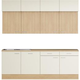 KOCHSTATION K&uuml;chenzeile &raquo;KS-Lucy&laquo; Breite 240 cm, Soft-Close, inkl. Zubeh&ouml;r, wahlweise mit Geschirrsp&uuml;ler beige B/H/T: 240cm x 247cm x 60cm,mit E-