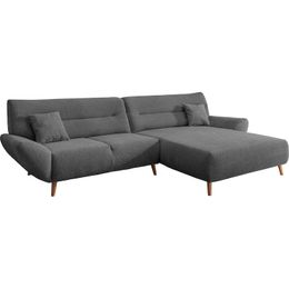 Home Affaire Ecksofa &raquo;Drago, elegant und zeitlos, komfortabel, Holzfu&szlig;, L-Form, Breite 290cm&laquo; frei im Raum stellbar, inkl. 2 Zierkissen grau 100% 
