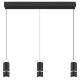 Globo LIGHTING H&auml;ngeleuchte &raquo;ALVARADO&laquo; LED-Modul 1 Stk. Warmwei&szlig; H&ouml;henverstellbare H&auml;ngeleuchte schwarz matt mit Chromring schwarz 1, H: 180cm, 1 Stk.