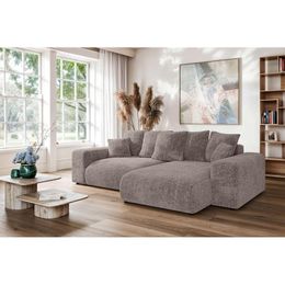 Home Affaire Ecksofa &raquo;LAKESIDE mit Bettfunktion und Bettkasten, B/T/H 257/166/84 cm&laquo; L-Form, Recamiere beidseitig montierbar, mit Wellenunterfederung 