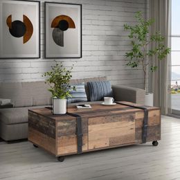 FORTE Couchtisch &raquo;Couchtisch Fobya&laquo; auf Rollen, Breite ca. 110 cm beige B/H/T: 110cm x 35,7cm x 60cm