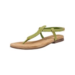 Lazamani Damen Zehentrenner "Lazamani Zehensteg Veloursleder", Gr. 36, gr&uuml;n, Veloursleder, Schuhe