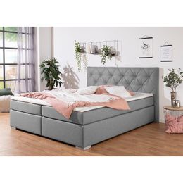 Home Affaire Boxbett &raquo;Tynan&laquo; wahlweise mit Bettkasten, in H2, H3 & H4 erh&auml;ltilich grau Struktur Ohne Bettkasten, Liegefl&auml;che B/L: 180cm x 200cm, kein 