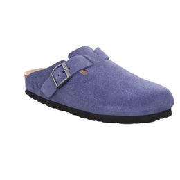 Rohde Damen Clog "Alba", Gr. 35, blau, Veloursleder, unifarben, Schuhe, Leder Mules, Hausschuh mit leichter Laufsohle in Weite G (weit)