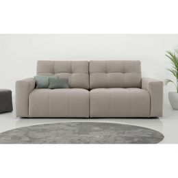 OTTO home 3-Sitzer &raquo;Turnon, Lounge-sofa, Breite 220 cm&laquo; Chenille, mit Knopf- und Doppelsteppung, elegantes Aussehen braun 100% Polyester B/H/T: 220cm 
