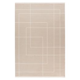 Kayoom Teppich &raquo;Stage 125&laquo; rechteckig 11 mm H&ouml;he weicher Kurzflor, Hoch Tief Struktur, Wohnzimmer beige Polypropylen B : 200cm 1 Stk., 11mm, L: 290cm