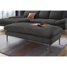W.Schillig Hocker &raquo;enjoy&MORE&laquo; F&uuml;&szlig;e bronze pulverbeschichtet, Breite 151 cm grau Chenille-Flachgewebe R66 (85% Polyester, 15% Nylon);Longlife Xtra-