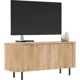 Home Affaire Lowboard &raquo;Murano, 131 cm breit, 2 T&uuml;ren, TV-Schrank, TV-Kommode, Medienboard&laquo; Formgebogenes MDF, Stirnseiten mit Rundung, F&uuml;&szlig;e und Griffe