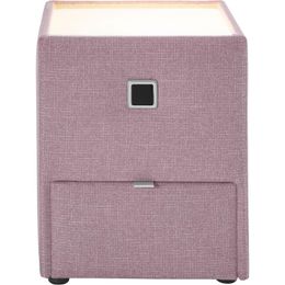 Jockenh&ouml;fer Nachtkonsole &raquo;Lancy&laquo; mit LED-Beleuchtung rosa Glas, Holzwerkstoff B/H/T: 42,5cm x 53cm x 45cm, 1 Stk.