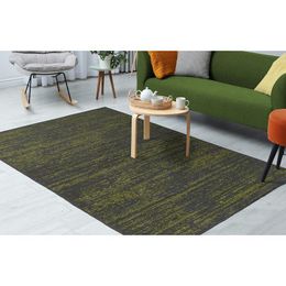Kayoom Teppich &raquo;Kalea 125&laquo; rechteckig 8 mm H&ouml;he Flachgewebeteppich mit Relief-Design, Used-Look, moderne Farben gr&uuml;n Polyester B : 80cm 1 Stk., 8mm, L: 150cm