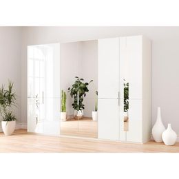 Musterring Kleiderschrank &raquo;Imola W&laquo; inkl. Einlegeb&ouml;den und Kleiderstangen, mit Glas- und Spiegelt&uuml;ren wei&szlig; Floatglas, Holzwerkstoff B/H/T: 295,2cm x 216cm x 58cm