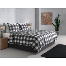 ZO HOME Bettw&auml;sche &raquo;Quattro-di-Lino&laquo; 1 Stk. Bettw&auml;sche aus 100% Baumwolle, hochwertige Renforc&eacute; grau Renforc&eacute;, Obermaterial: 100% Baumwolle B/L: 155cm