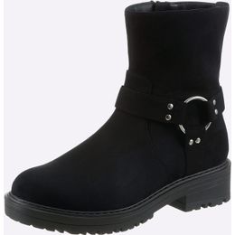 Casual Looks Damen Stiefelette, Gr. 41, schwarz, Textil, Schuhe