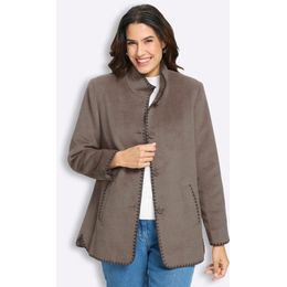 Inspirationen Damen Langjacketaupe, meliert, Gr. 38, gemustert, meliert, unifarben, 90% Polyester, 10% Viskose, Jacken