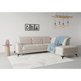 Sit & More sit&more Ecksofa &raquo;Sinatra L-Form&laquo; mit Ottomane, optional mit Kopfteilverstellung und Armteilfunktion grau 100% Polyester B/H/T: 251cm x 85cm x 220cm, 
