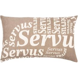 Pad Dekokissen &raquo;SERVUS&laquo; Made in Europe, Kissenh&uuml;lle ohne F&uuml;llung, 1 St&uuml;ck beige Baumwolle B/L: 60cm x 35cm, 1 Stk.
