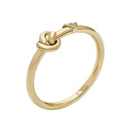 Emporio Armani Damen Fingerring "Schmuck Geschenk Silber 925 Knoten-Optik", 17, Silber 925 (Sterlingsilber), 1,2mm, gold, Silber 925