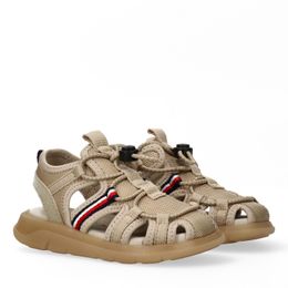 Tommy Hilfiger M&auml;dchen Sandale, Gr. 26, beige, Synthetik, Textil, Schuhe, Trekking Schuh, Sommerschuh mit praktischem Schnellverschluss