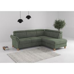 OTTO home Ecksofa &raquo;Glendale, L-Form&laquo; inkl. Kopfteilverstellung, wahlweise mit Vorziehsitz und Bettkasten gr&uuml;n 90% Polyester, 10% Polyamid B/H/T: 247cm