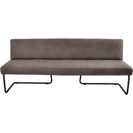 K+w Komfort & Wohnen K+W Komfort & Wohnen Polsterbank in abgerundeter Form, Rundrohrkufe lang gebogen, Echtleder braun B/H/T: 202cm x 82cm x 67cm, Leder CLOUD