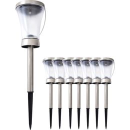 N&auml;ve n&auml;ve LED Solarleuchte &raquo;Veronica&laquo; 8 Stk. Warmwei&szlig; silber 1, &Oslash; 9cm H: 39,5cm, 8 Stk.