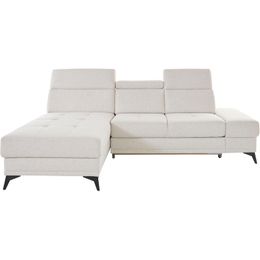 OTTO home Ecksofa &raquo;Cardiz L-Form&laquo; inkl.Kopfteilverstellung und Federkern wahlweise mit Schlaffunktion beige Webstoff (100% Polyester);Luxus-Microfaser
