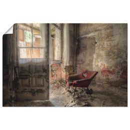 Artland Wandbild &raquo;Lost Place - roter Sessel I&laquo; Innenarchitektur 1 Stk. tlg. als Alubild, Leinwandbild, Poster in verschied. Gr&ouml;&szlig;en bunt B/H/T: 120cm x 80cm, 